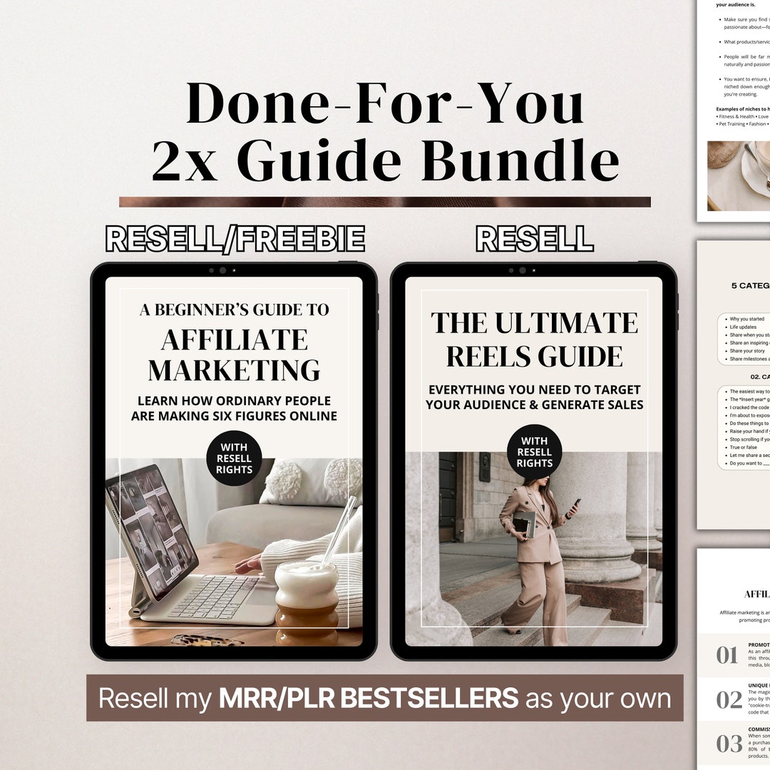 PLR Guide Bundle: Affiliate Marketing & Reels Guide (MRR) - Etsy