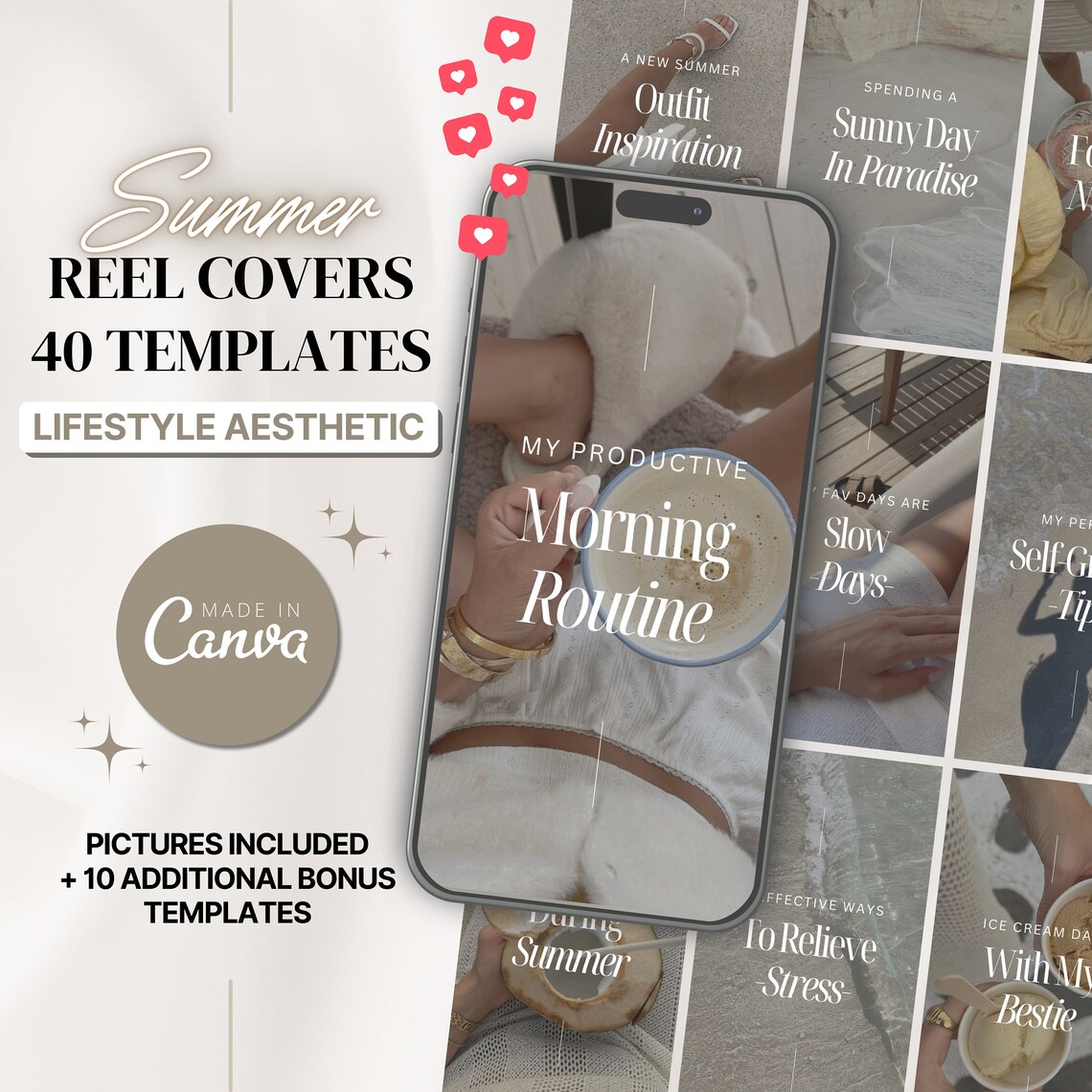 40 modelos de capa de Instagram Reel | Capa de Instagram Reel bege estética | Capas de Reel para ...