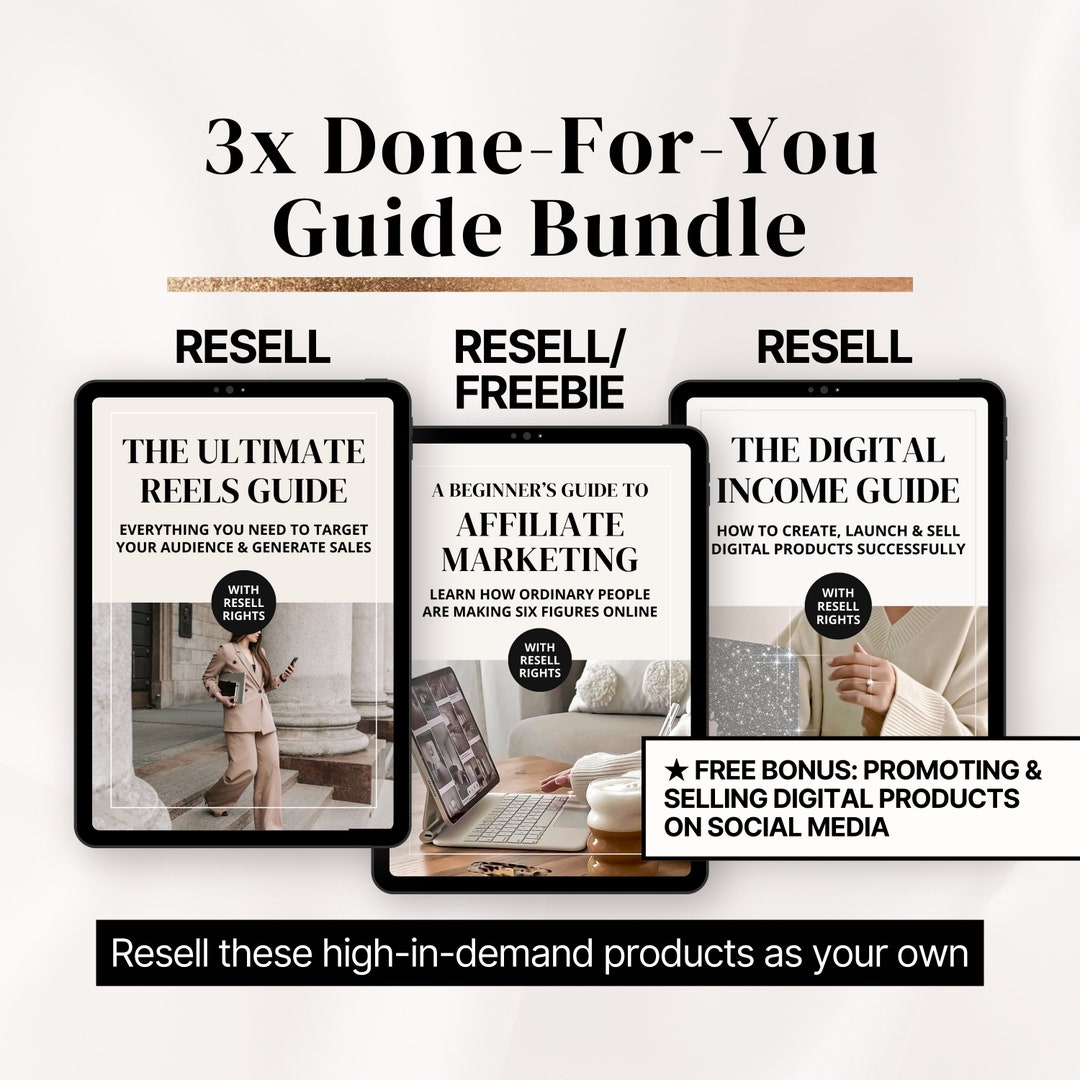 Done for You Guide Bundle 3x With Private Label Rights (PLR), Master Resell Rights (MRR), Dfy ...