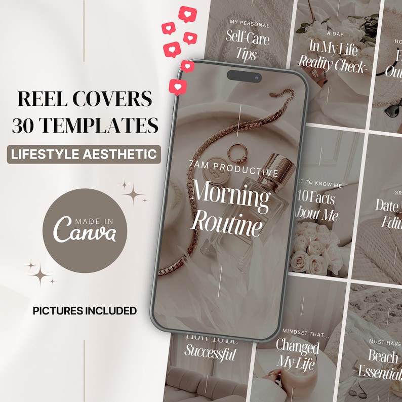 30 Instagram Reel Cover Templates | Beige Aesthetic Instagram Reels ...