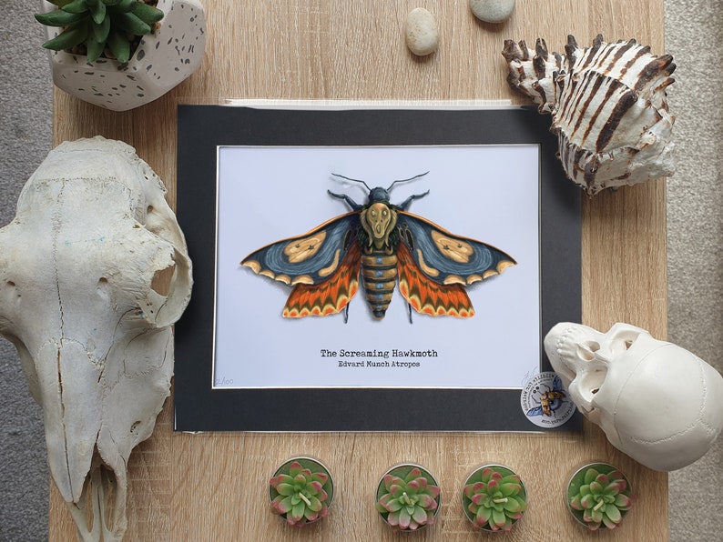 Edvard Munch's the Scream Hawkmoth Painting Print 6x8 | Framed ...