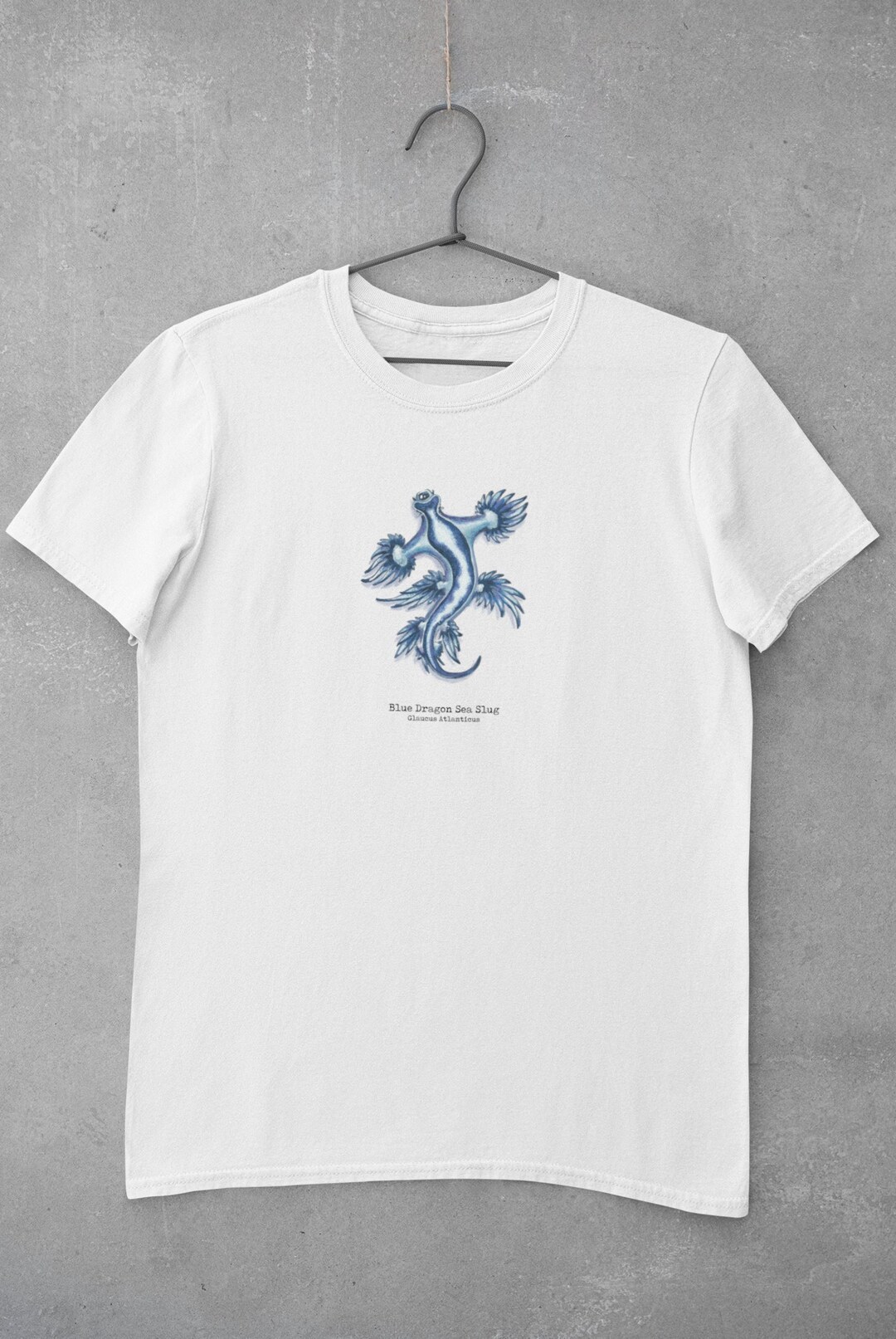 Men's Blue Dragon Sea Slug T-shirt - Fake Faux Taxidermy Blue Glaucus ...