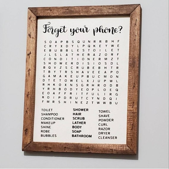 Bathroom Reverse Canvas Word Search Funny Bathroom Signs Poop | Etsy