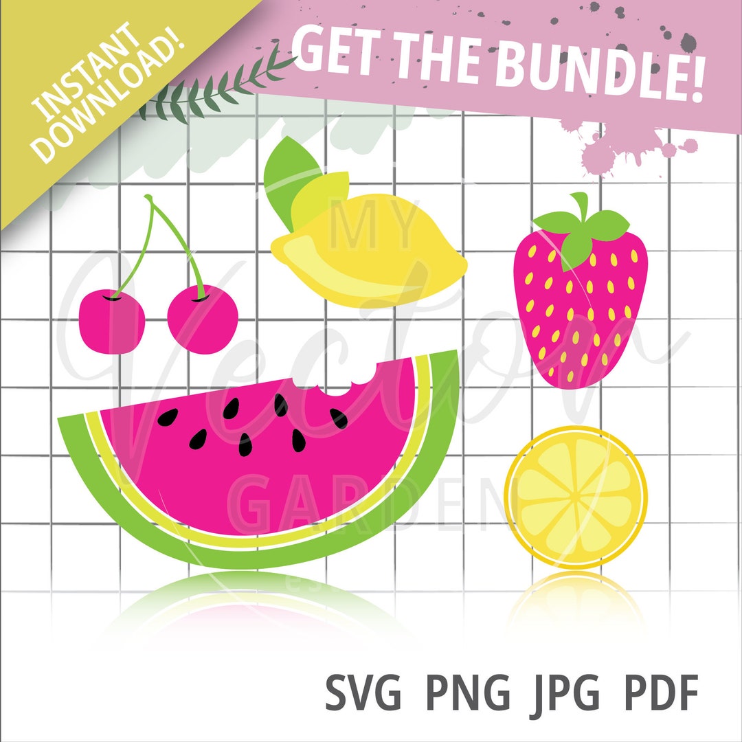 Fruit Svg Bundle, Summer Fruit Svg Files for Cricut Summer Shirt Svg ...