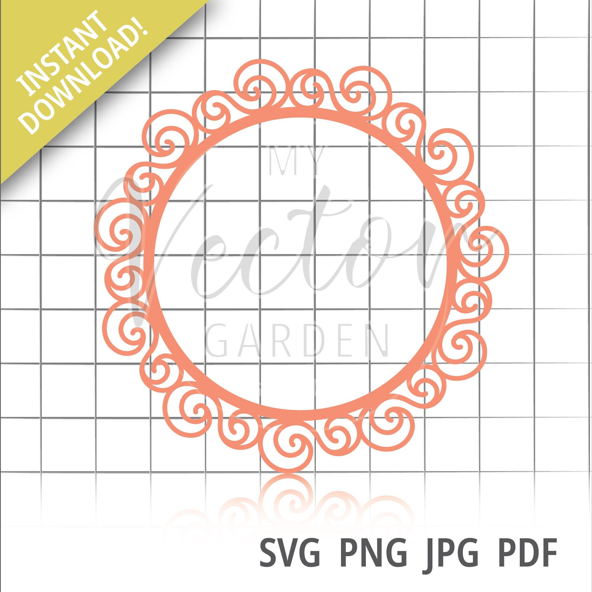 Swirl Frame Svg Wreath Svg For Cricut Circle Frame Svg Circle | Etsy