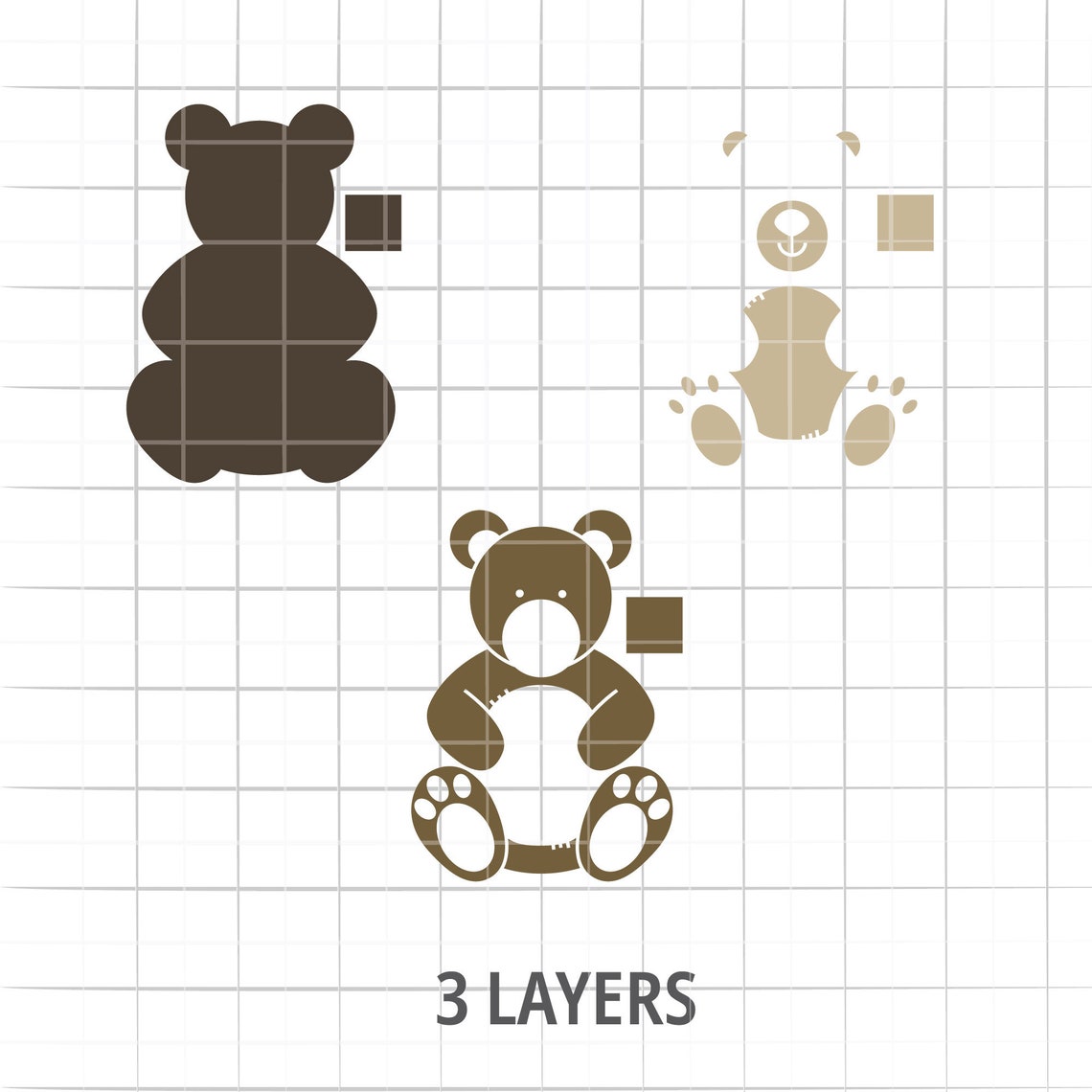 Teddy Bear Svg Kids Bear Svg Layered Bear Svg Baby Nursery - Etsy