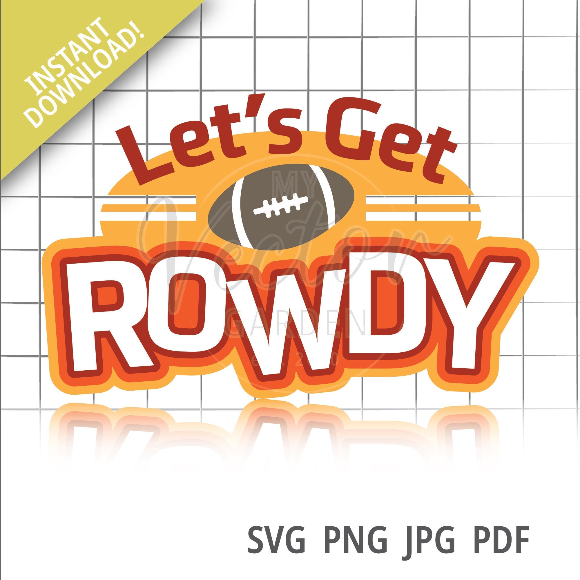 Let's Get Rowdy Rowdy Graphic Football svgs Football | Etsy