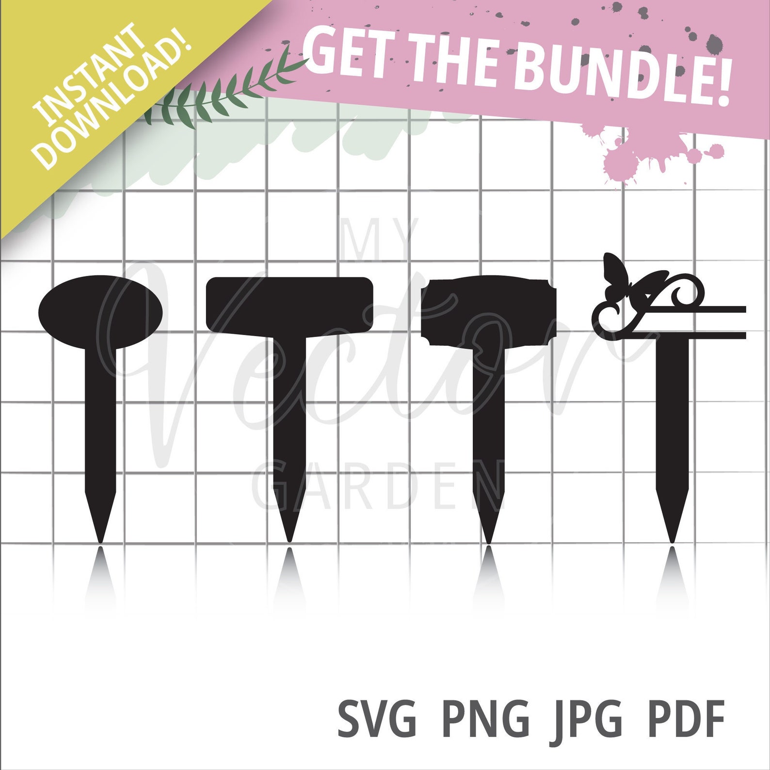 Garden Stake Svg Garden Markers File Garden Label Svg | Etsy