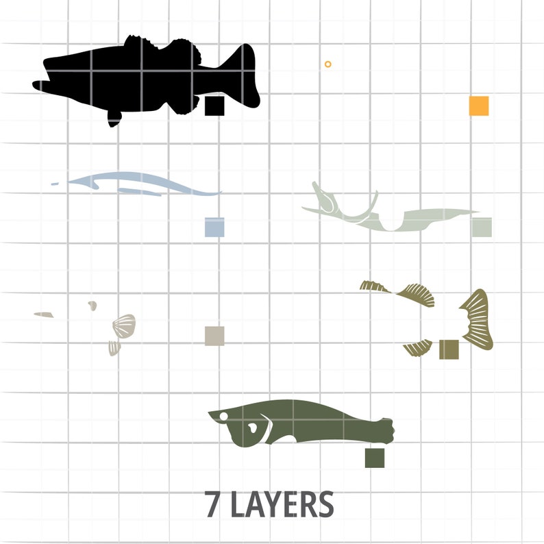 Bass Svg Large Mouth Bass Png Fish Graphic Layered Fish Image - Etsy