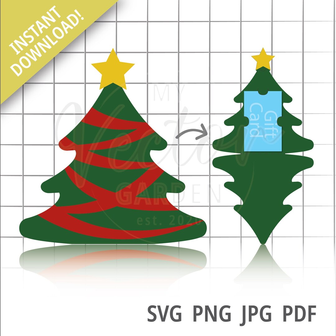 Christmas Tree Gift Card Holder Svg, Template Svg Holiday Card Svg DIY ...