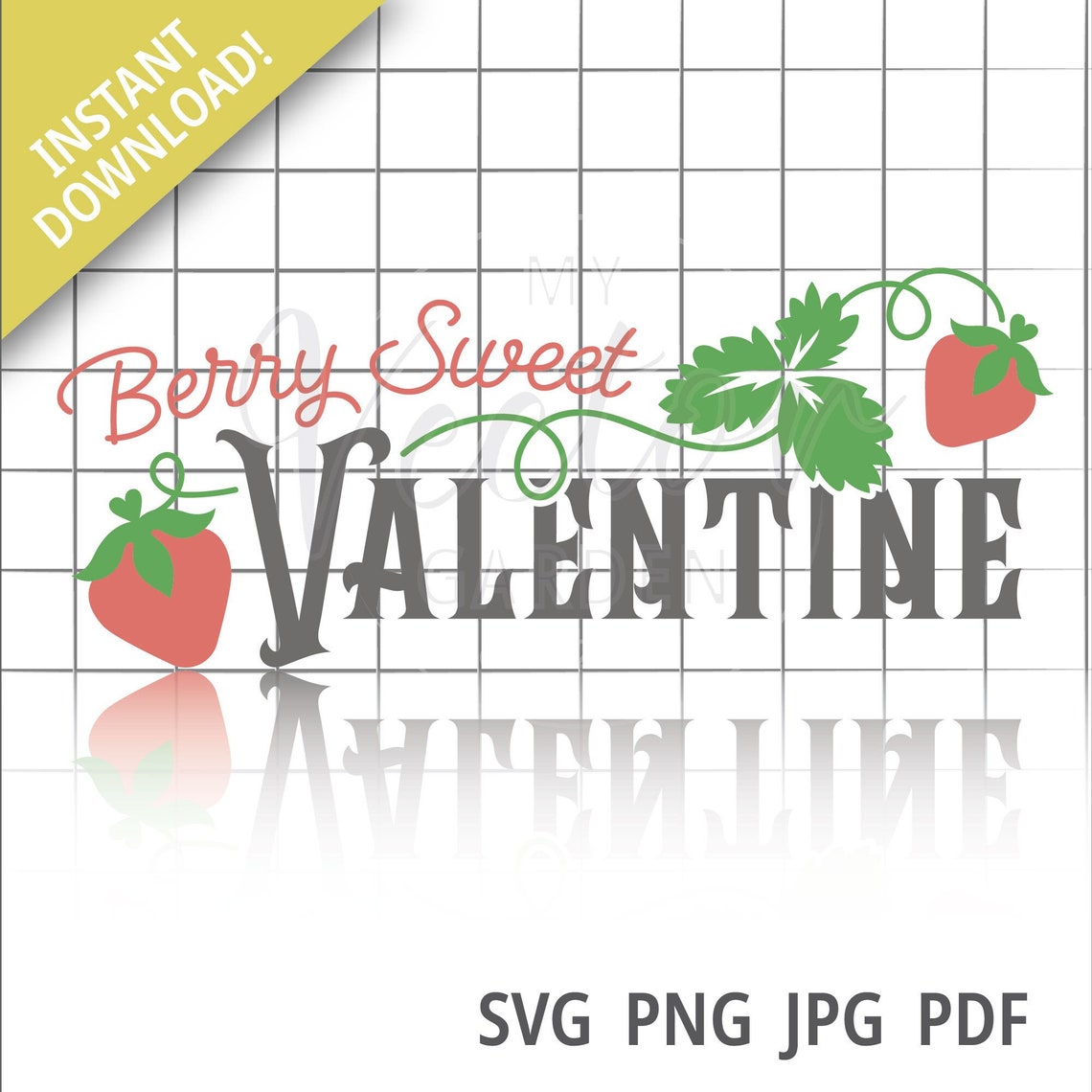 Girl's Valentine Svg Berry Sweet Strawberry Valentine Svg - Etsy