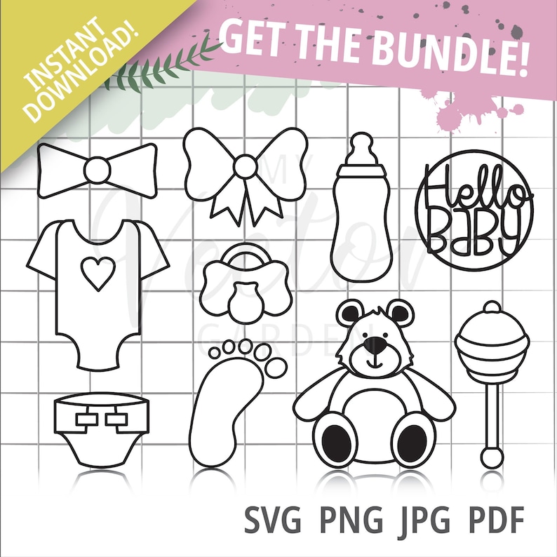 Baby Svg Bundle Baby Shower Svg Files for Cricut Baby Bottle - Etsy