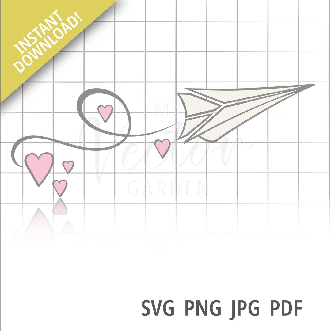 Paper Airplane Svg, Valentine Note Jpg Sending Love Png Flying Plane ...