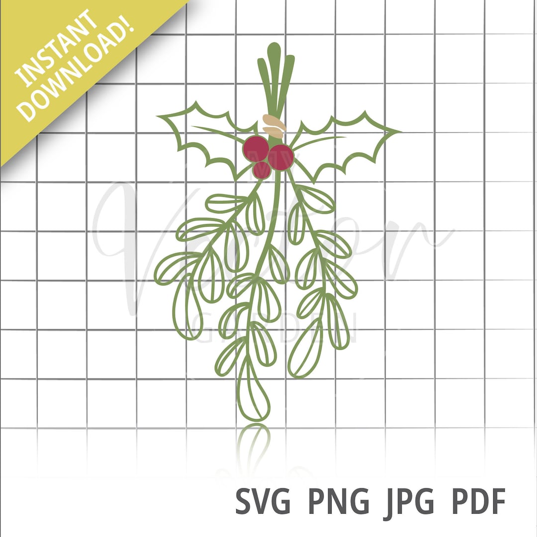Mistletoe SVG: Christmas Floral Clipart (digital Download) - Etsy
