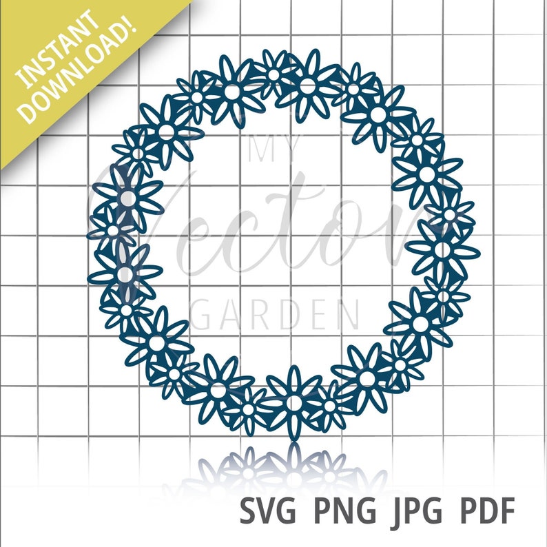 Daisy Wreath Svg Spring Wreath Svg Flower Circle Svg Floral - Etsy