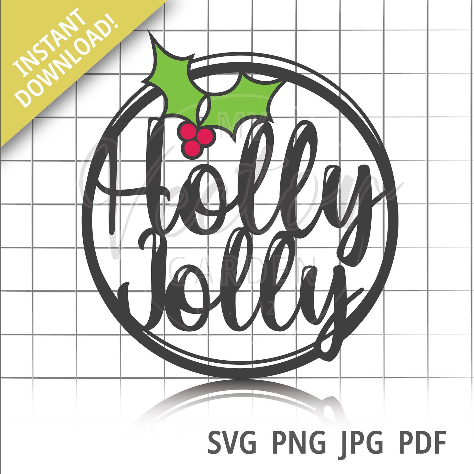 Holly Jolly Svg Christmas Svg File for Cricut Holly Leaves - Etsy