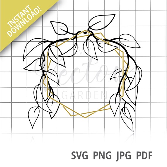 Plant on Frame Svg Hexagonal Frame Svg Files for Cricut Vine | Etsy