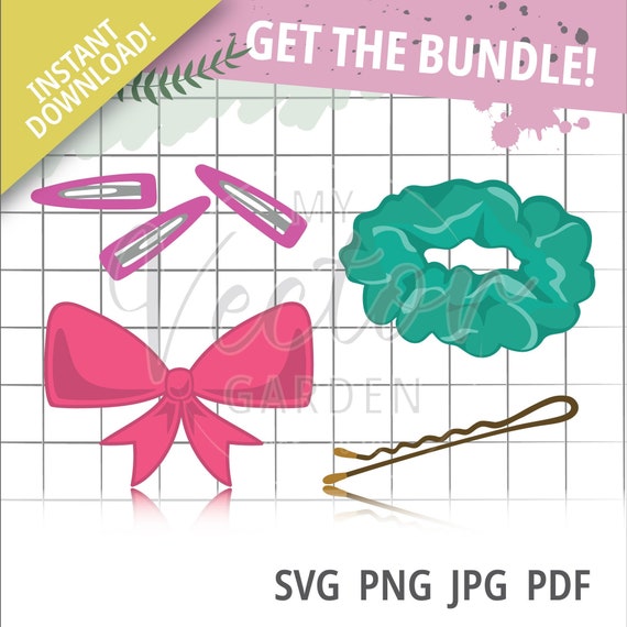 Hair Accessories Svg Bundle Hair Clip Svg Bows and Buns Png | Etsy