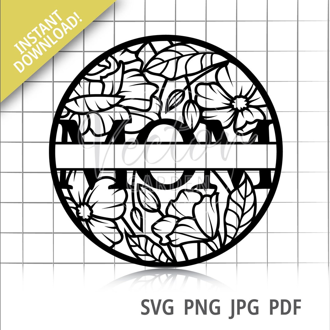Floral Mom Svg, Split Mom Svg Round Svg Designs Mothers Day Png Mom ...