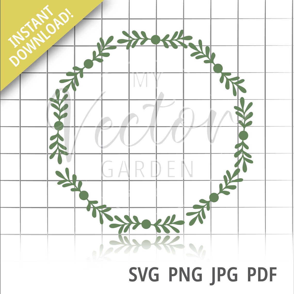 Farmhouse Wreath Svg Simple Wreath Svg Laurel Wreath Svg | Etsy