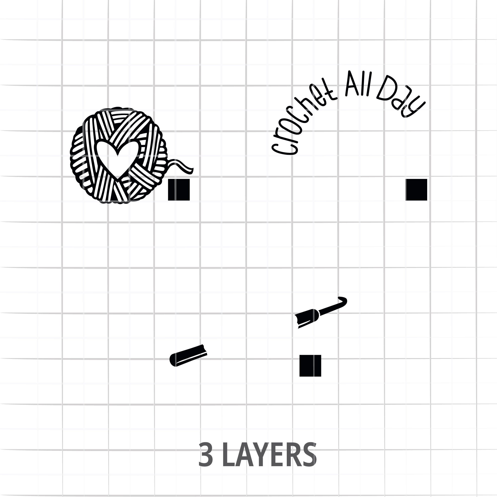 Crochet All Day Svg Crochet Svg File for Cricut Crochet Hook - Etsy UK