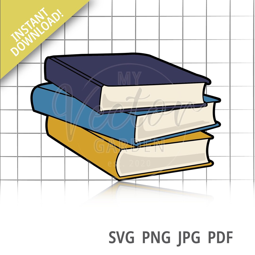 Books Svg, Stack of Books File Pile of Books Png Book Worm Image School ...