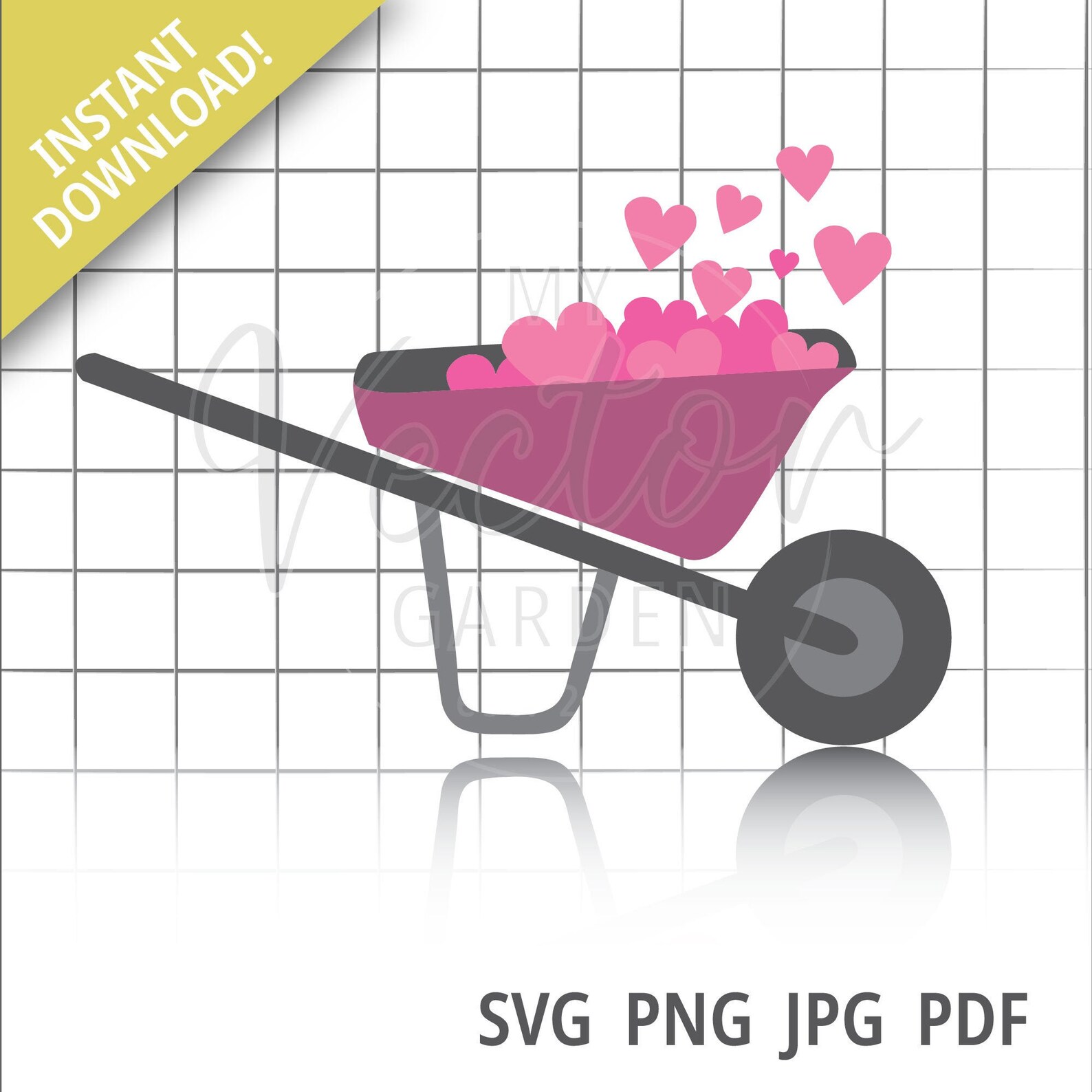 Wheelbarrow Svg Valentines Svg Files for Cricut Loads of Love - Etsy