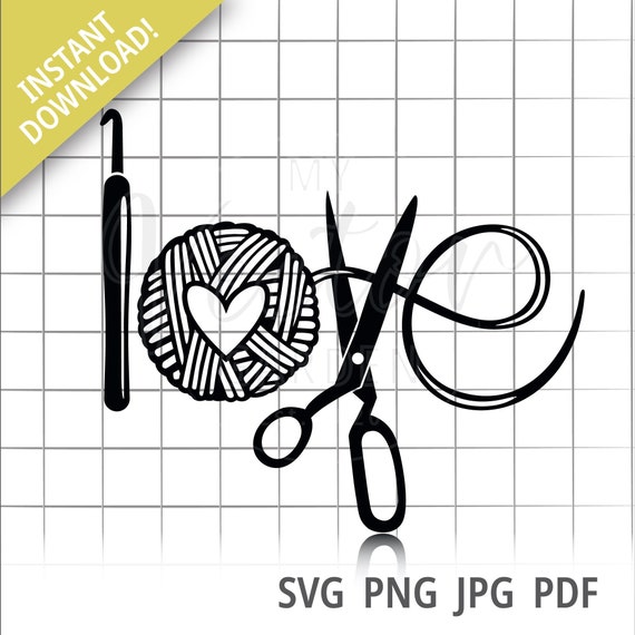 Crochet Love Svg Hilo Svg Crochet Svg Archivo para Cricut | Etsy España