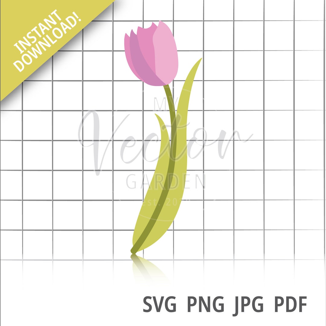 Tulip SVG: Single Flower Clipart, Spring Floral Design (digital ...