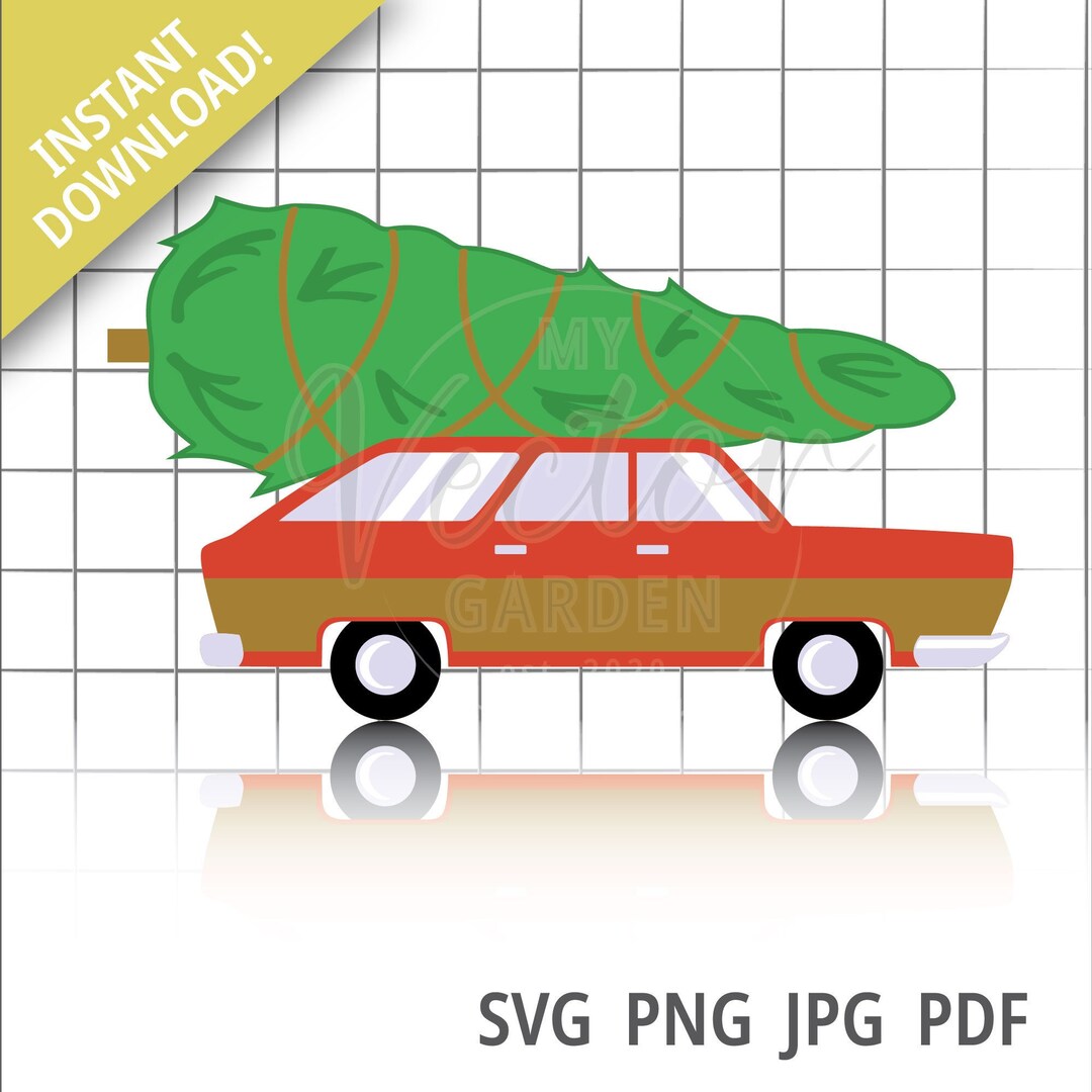 Station Wagon Christmas Tree Svg, Car With Tree Svg Station Wagon With ...