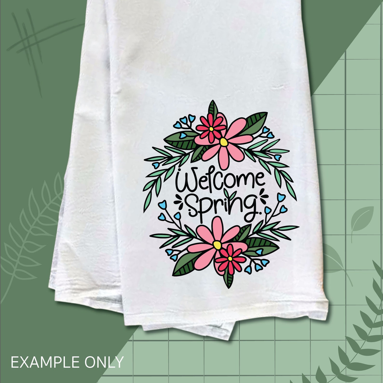 Welcome Spring Floral Svg Flowers and Greenery Spring Sign - Etsy