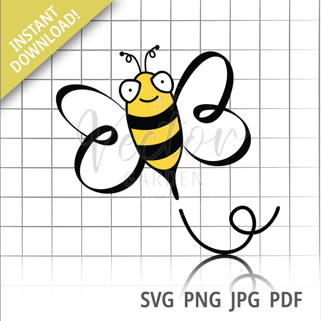 Süße Biene SVG, Hummel Clipart, Insekt Design (digitaler Download ...