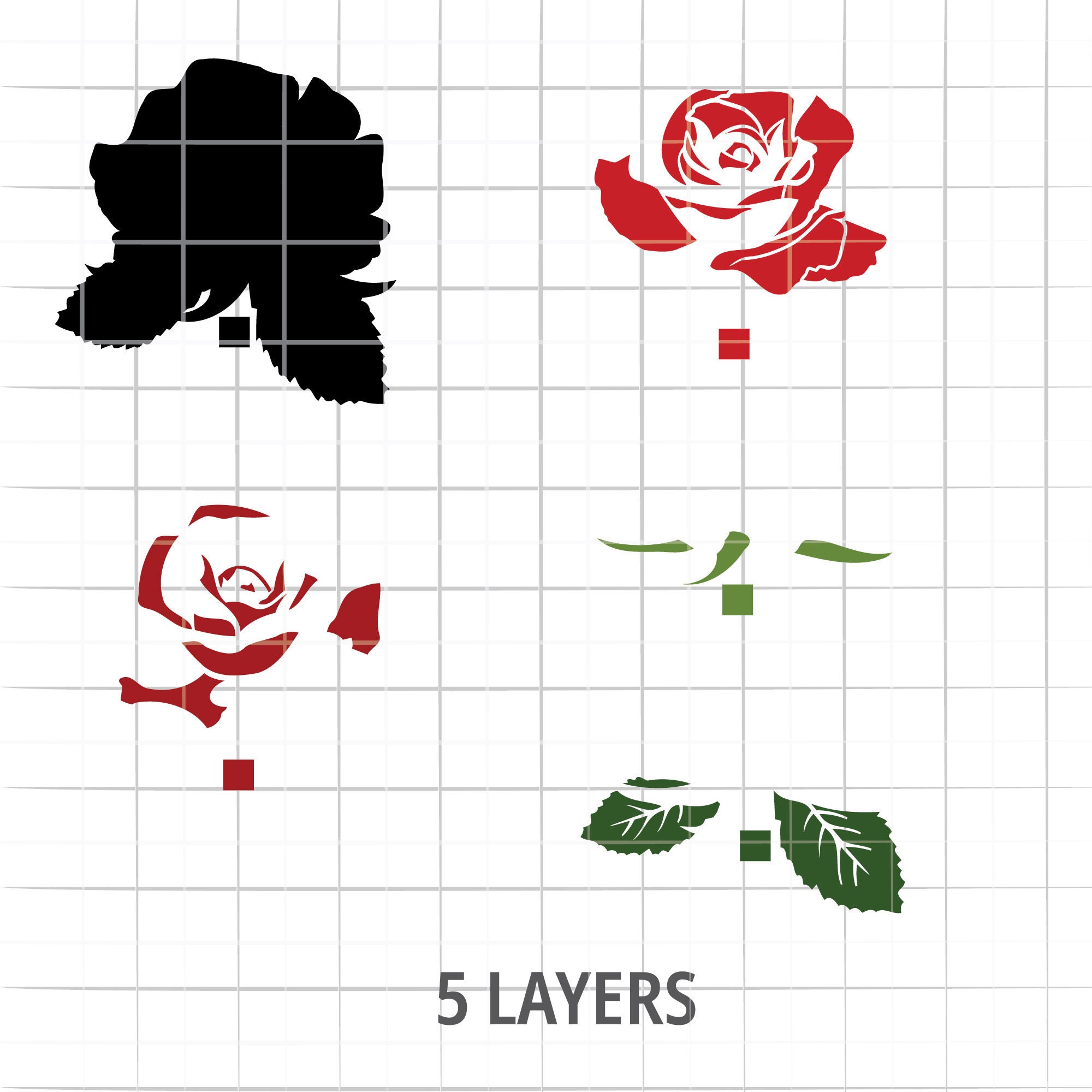 Rose Svg Flower Svg Single Rose Svg File for Cricut Layered - Etsy Canada