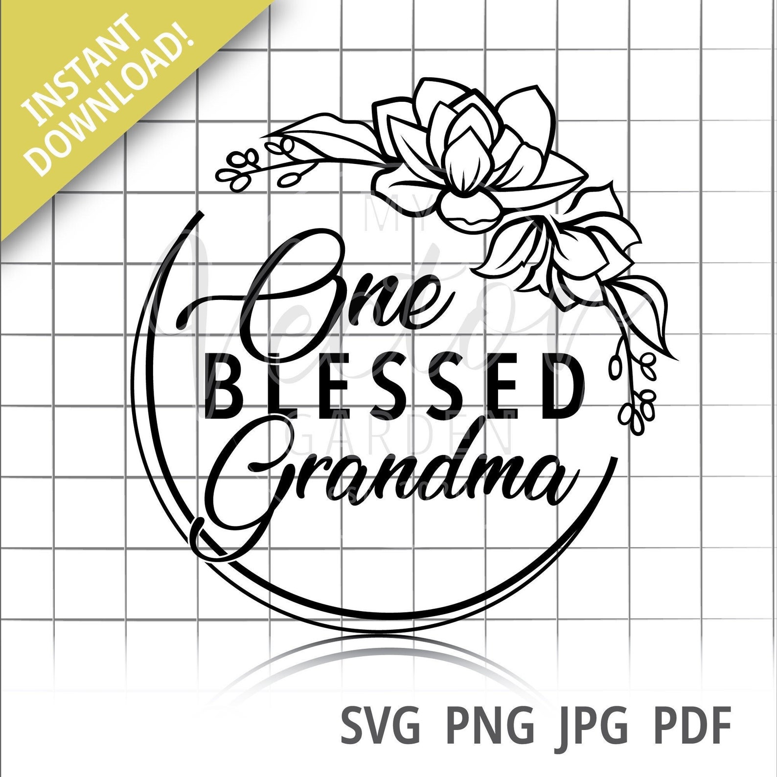 One Blessed Grandma Svg Floral Grandmom Shirt Svg File for - Etsy