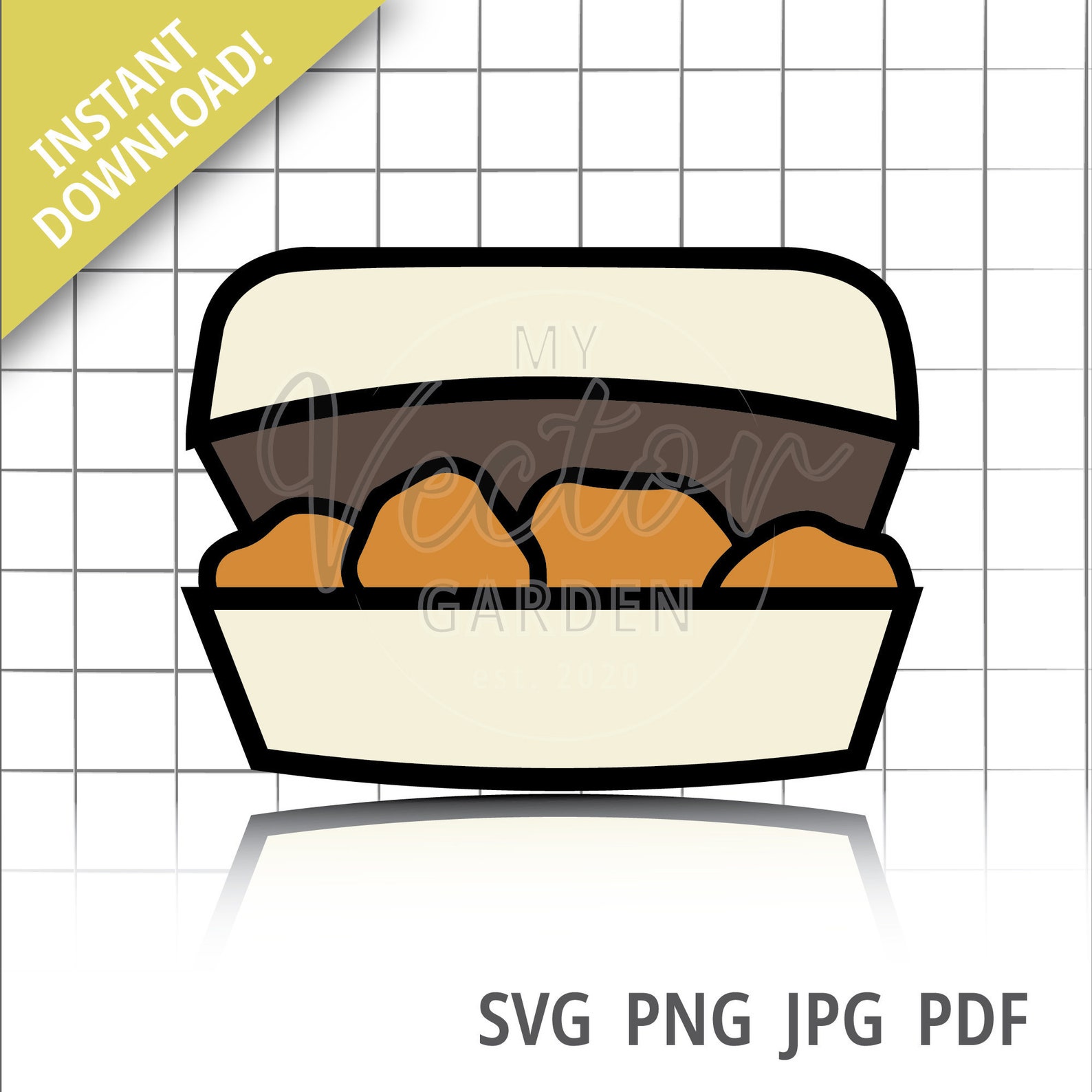 Chicken Nuggets Svg Box of Nuggets File Fast Food Clipart - Etsy