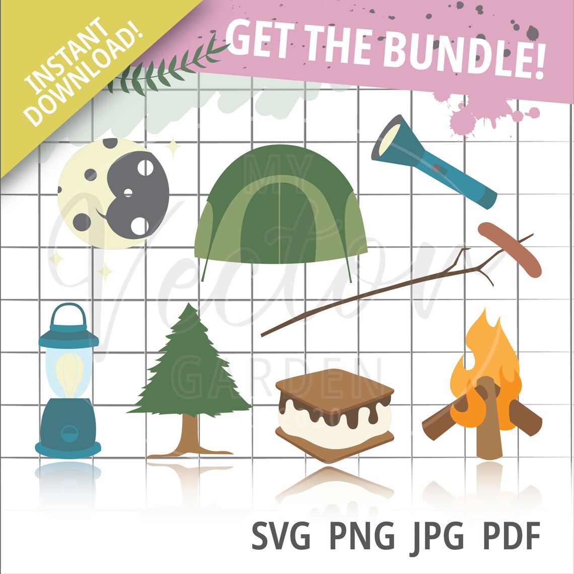 Camping Svg Bundle Campsite Clip Art Outdoor Clip Art Campers - Etsy