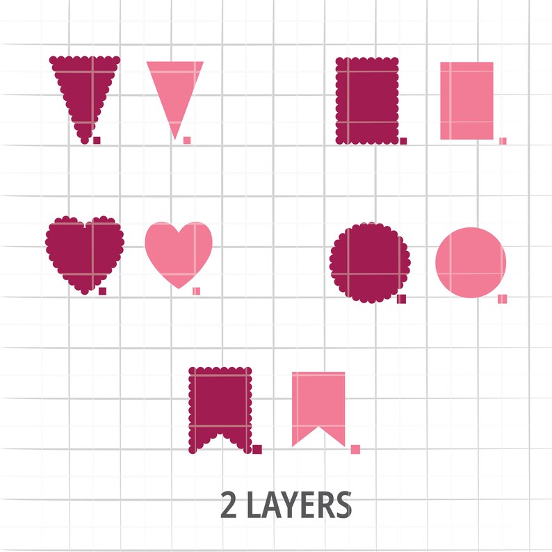 Scalloped Banner Svg Bundle Scallop Bunting Svg File for - Etsy