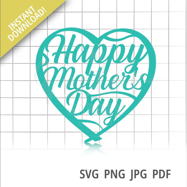 Happy Mother's Day Svg Heart Mom Svg Files for Cricut - Etsy