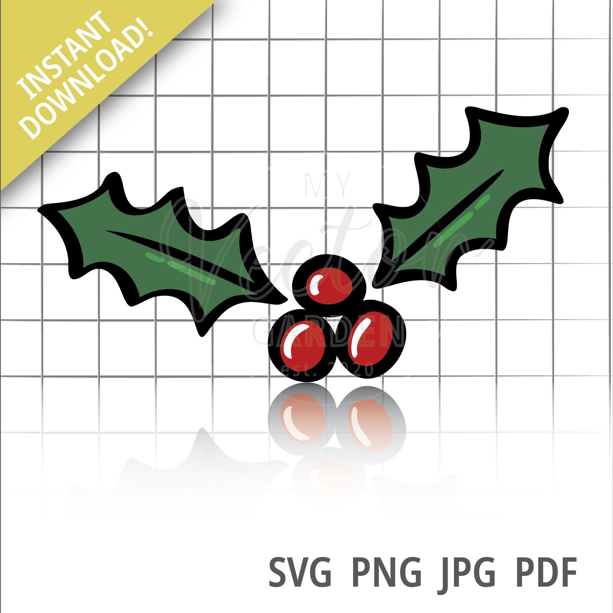 Christmas Holly Svg Holly Berry Svg File for Cricut Mistletoe | Etsy