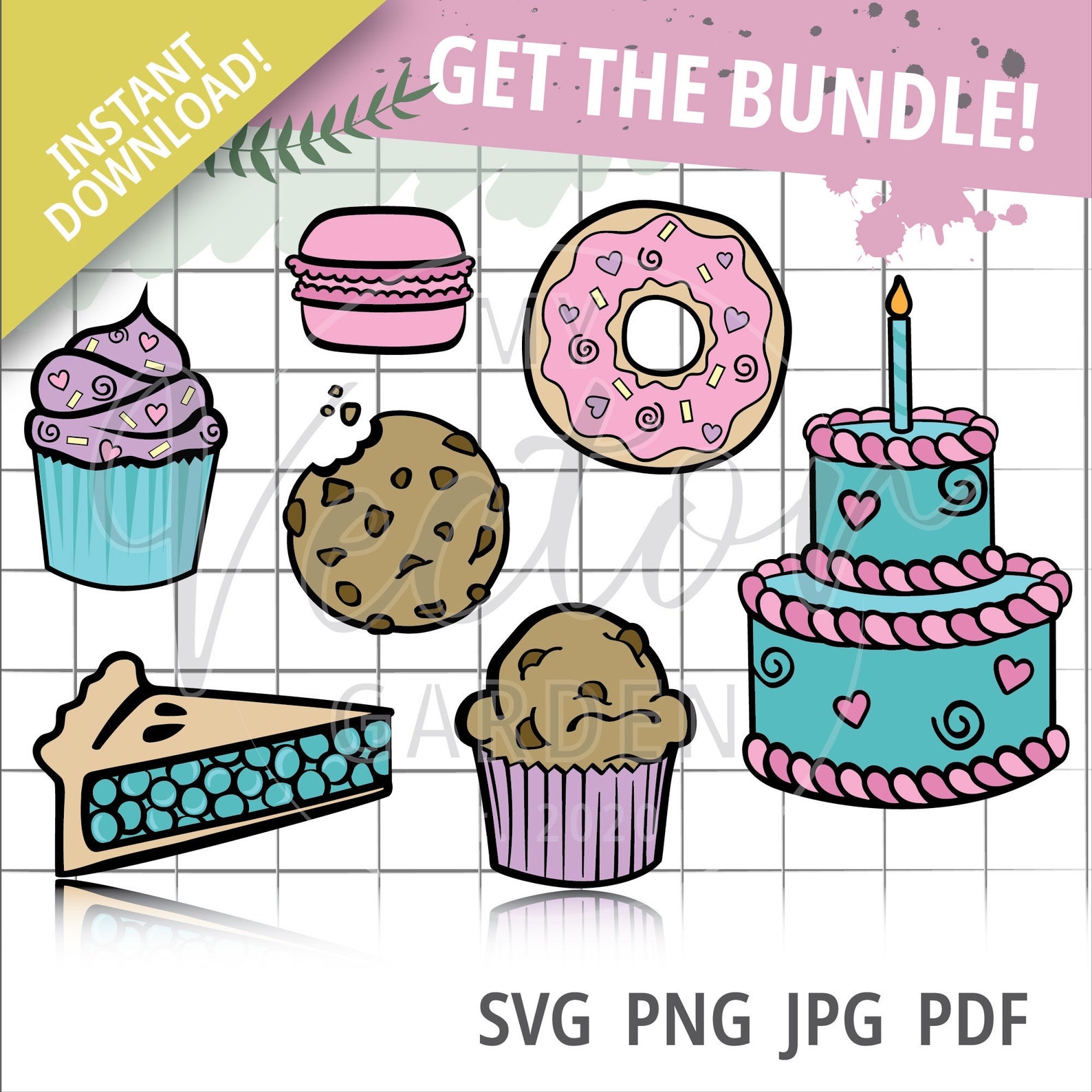 Bakery Svg Bundle Bakery Clipart Sweets Svg Cake Svg Cupcake | Etsy