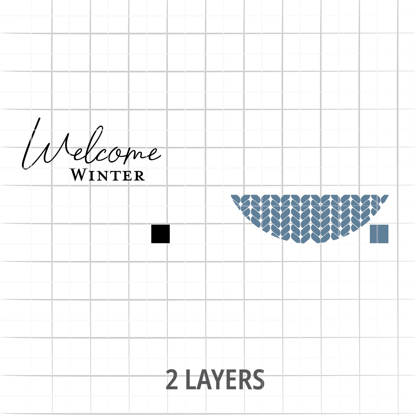 Welcome Winter Svg Round Winter Sign Svg File for Cricut Knit | Etsy