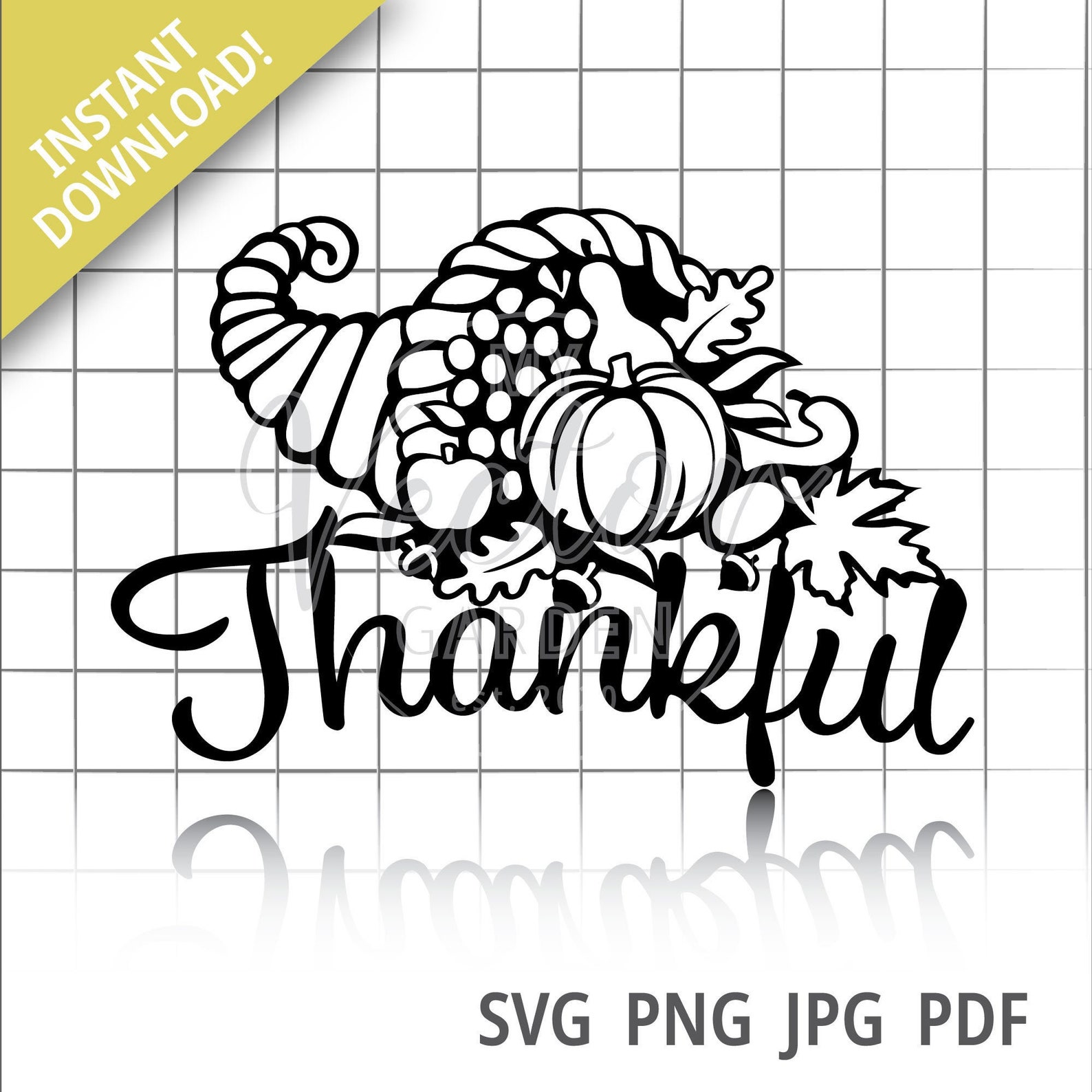 Cornucopia Svg Thankful Svg Thanksgiving Svg Blessing Svg - Etsy