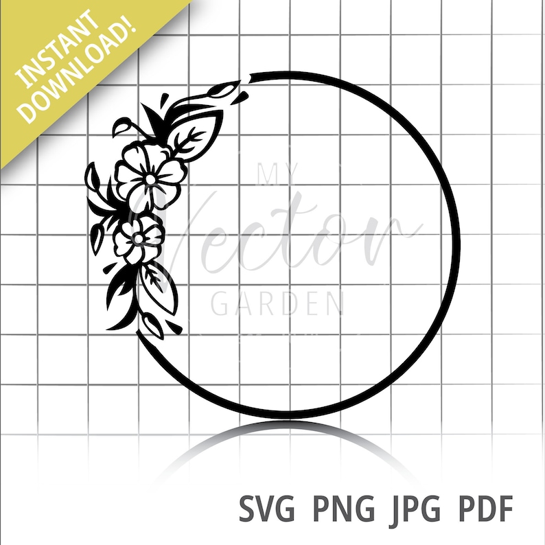 Floral Frame Svg Floral Ring Svg Circle With Flowers Svg - Etsy