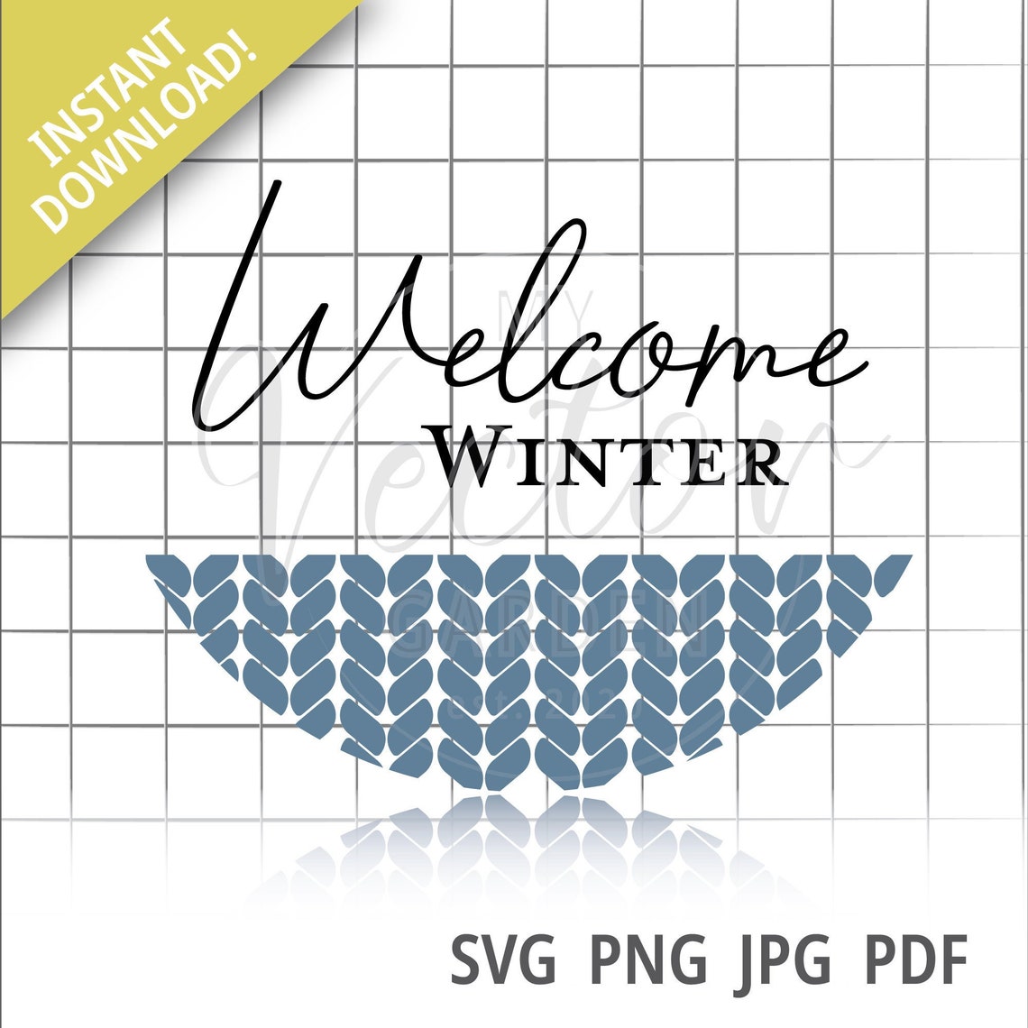 Welcome Winter Svg Round Winter Sign Svg File for Cricut Knit | Etsy