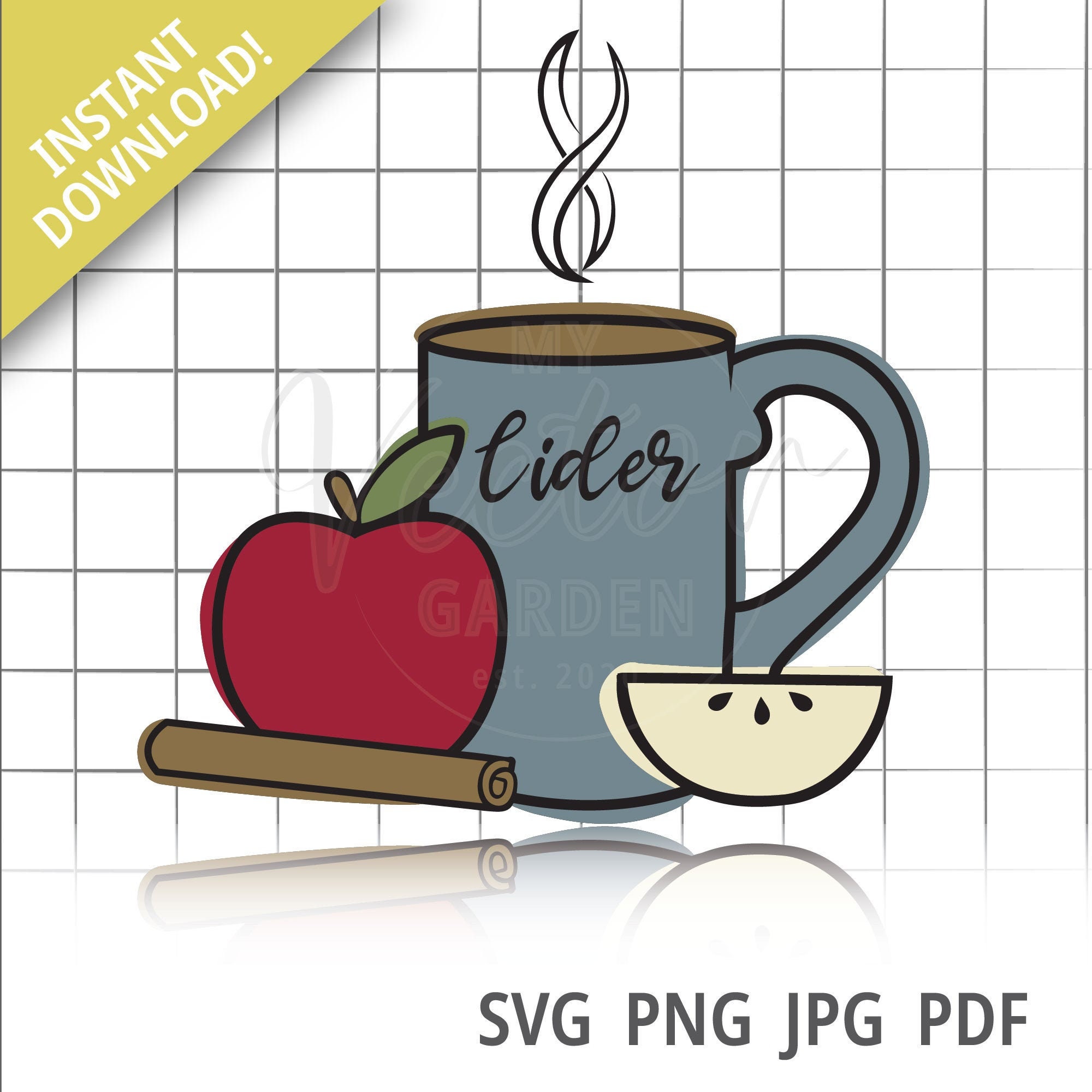 Apple Cider Svg Fall Svg Cider Mug Svg Apple Fall Svg Autumn - Etsy