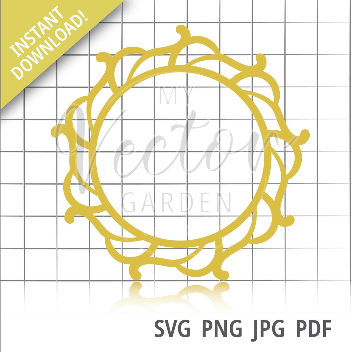 Round Frame Svg Retro Frame Svg Circle Frame Svg File for - Etsy