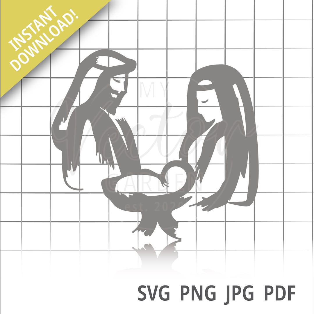 Holy Family Svg, Nativity Svg Baby Jesus Svg First Christmas Svg Mary ...