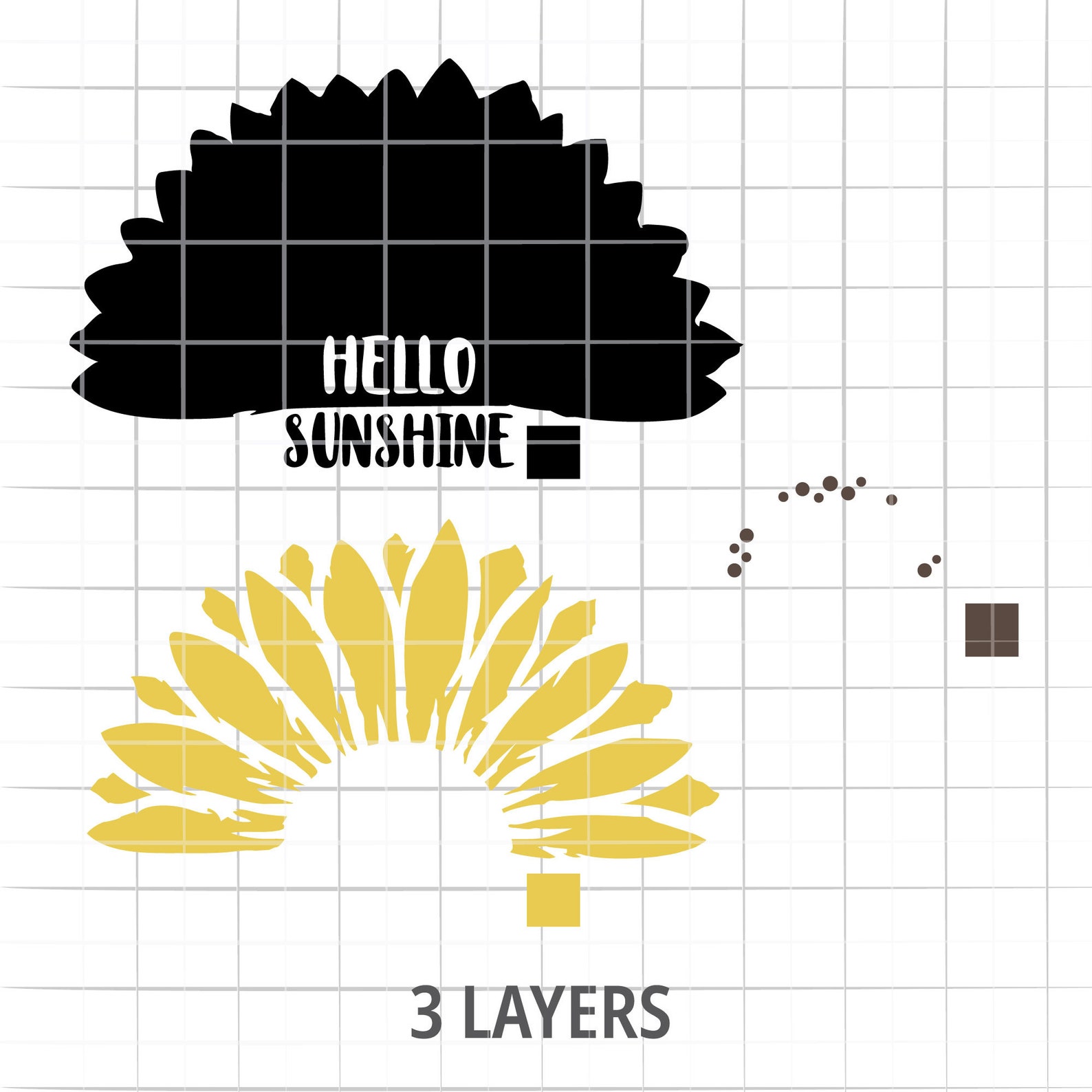 Hello Sunshine Svg Sunflower Cut File Distressed Flower Jpg - Etsy
