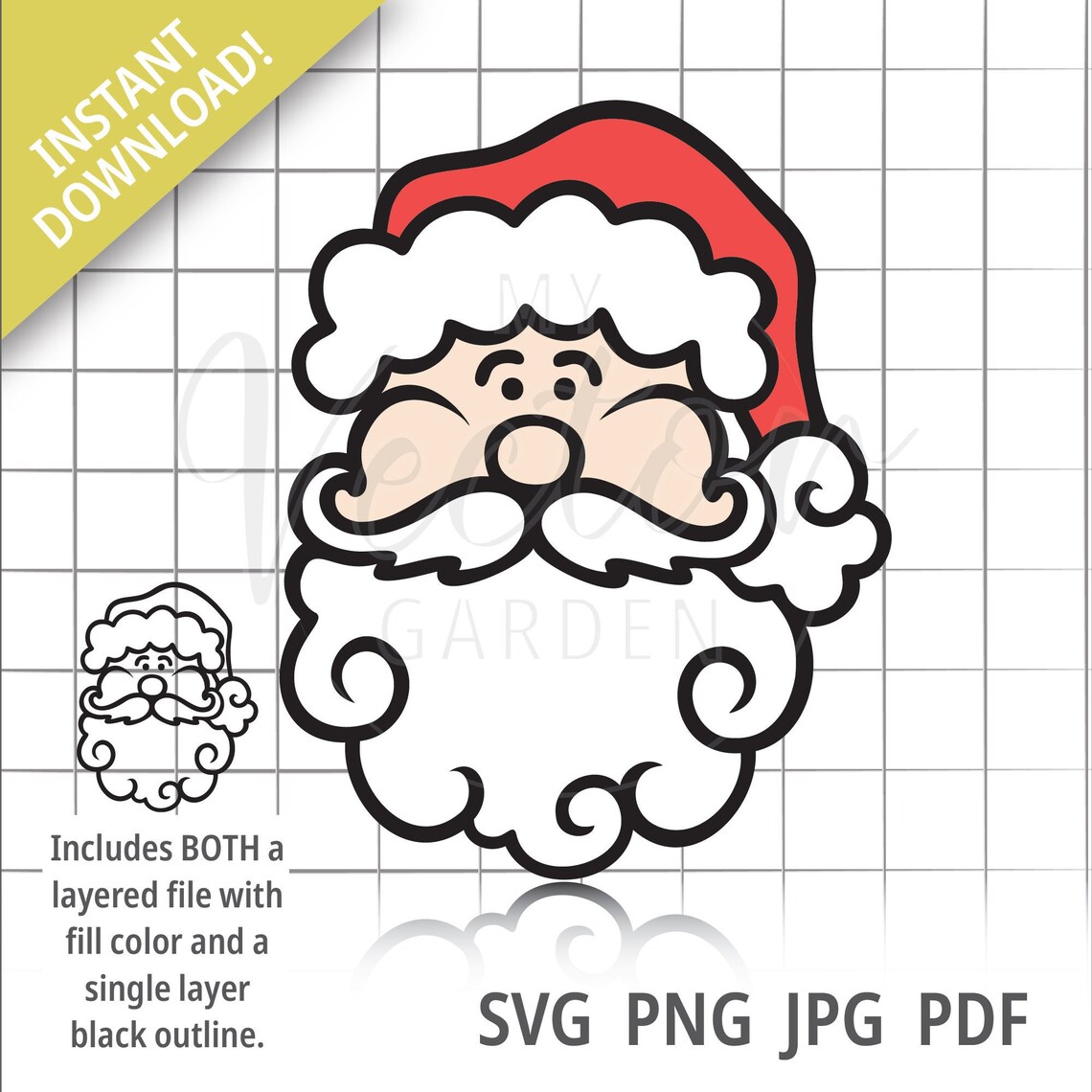 Cartoon Santa Svg Santa Claus Svg File for Cricut Santa - Etsy