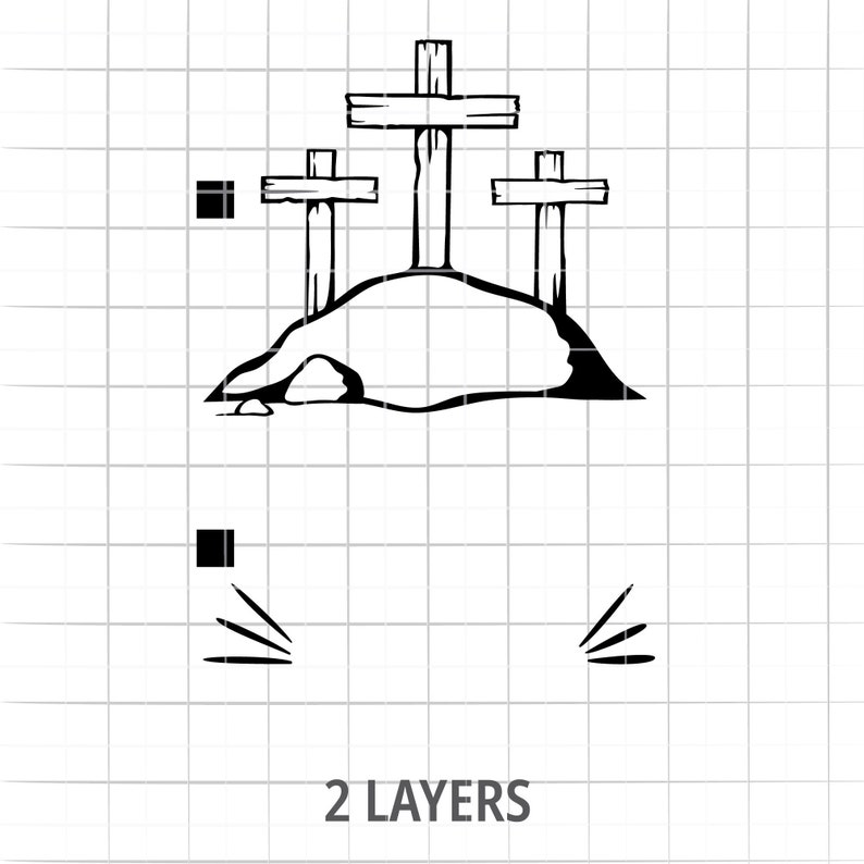 Calvary Crosses Svg Three Crosses on A Hill Svg Easter Svg | Etsy
